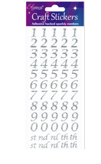 Craft Stickers Silver Numbers – ARTSCAPE