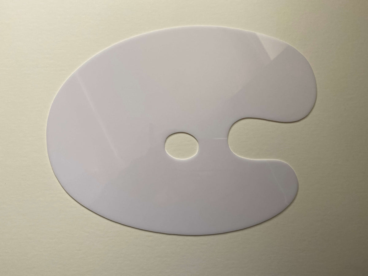 White plastic Oval Flat Palette – ARTSCAPE