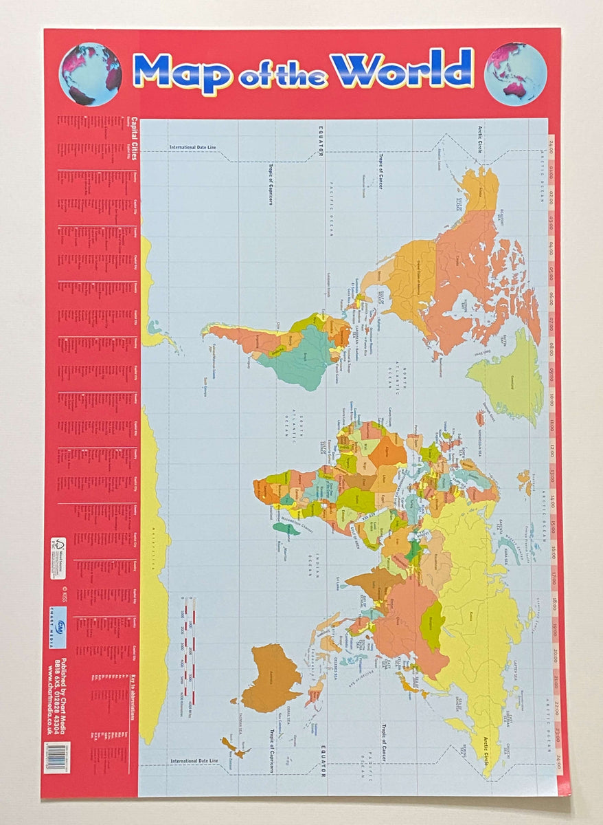 A2 Wipe Clean "Map of the World" Chart – ARTSCAPE